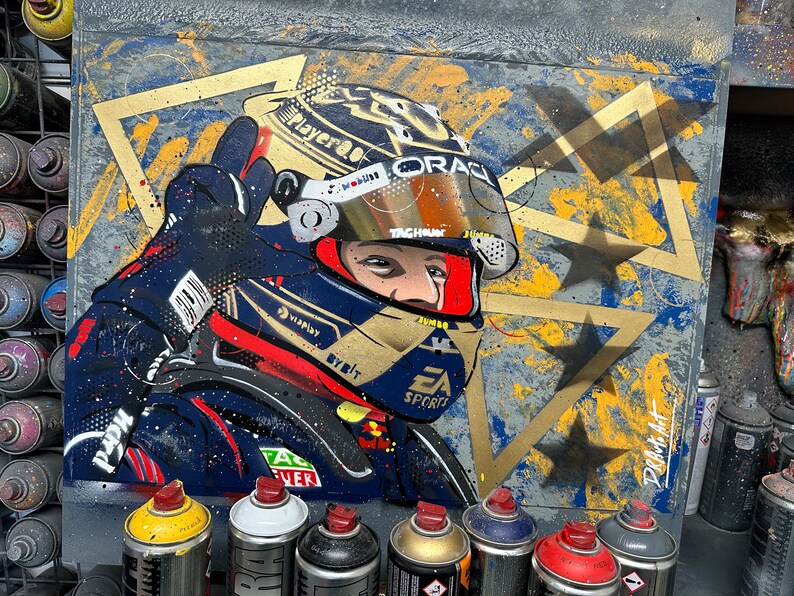 Max Verstappen 2023 Champ Graffiti Painting - Etsy
