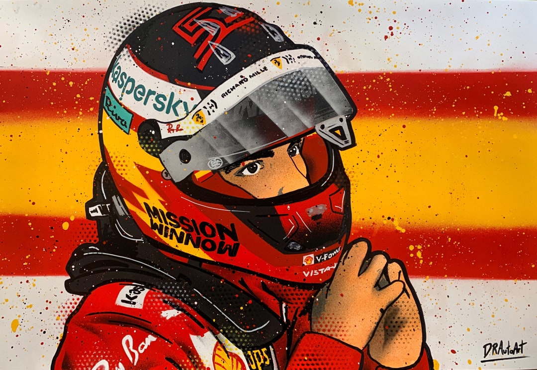 Carlos Sainz Jr, Ferrari Graffiti Painting - Etsy