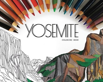 National Park Coloring Page. Yosemite Coloring Sheet. Adult Coloring ...