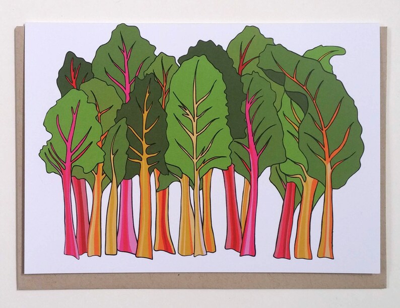 Rainbow Chard Greeting Cards - Etsy