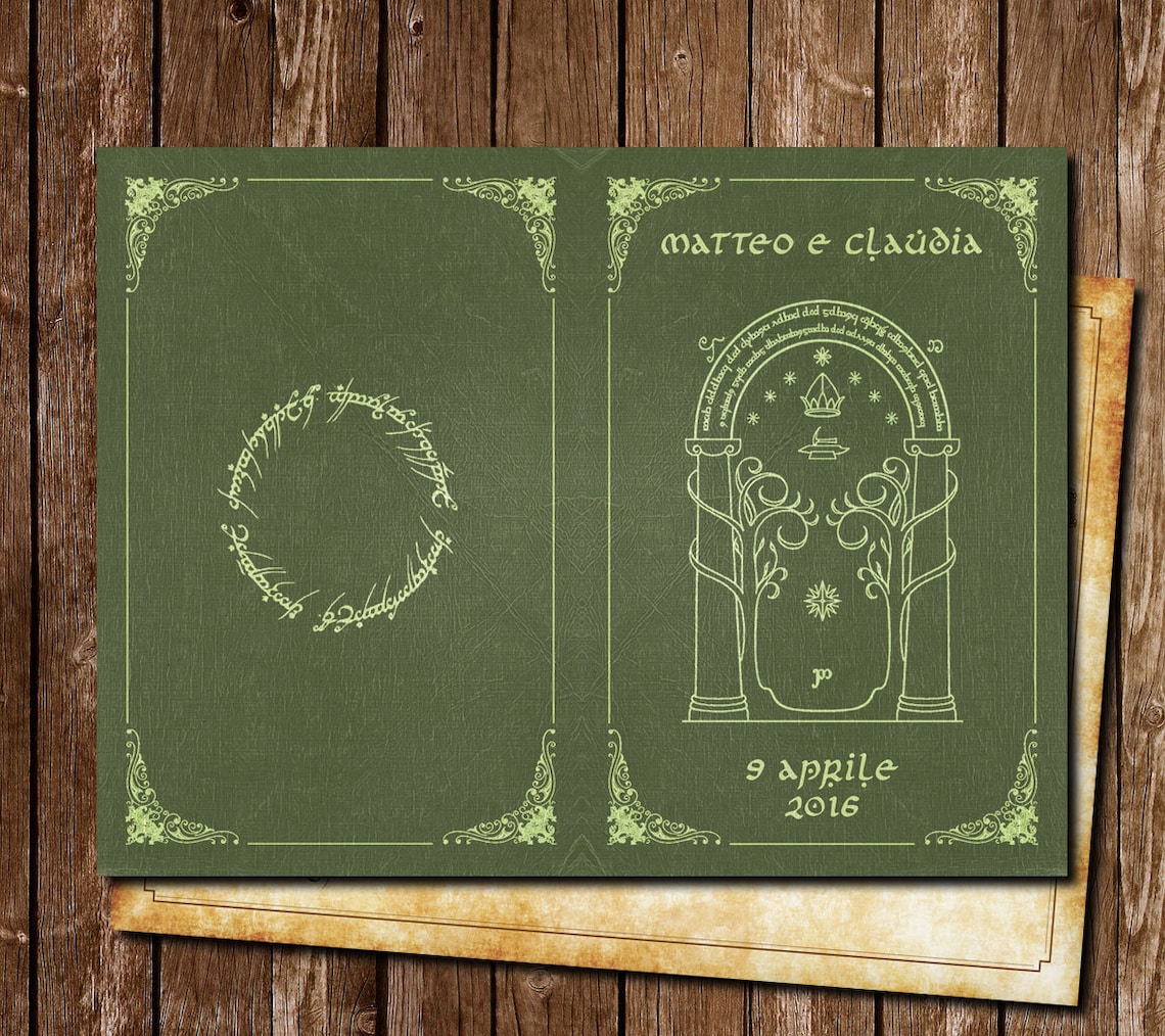 Lord of the ring wedding Invitation | Etsy