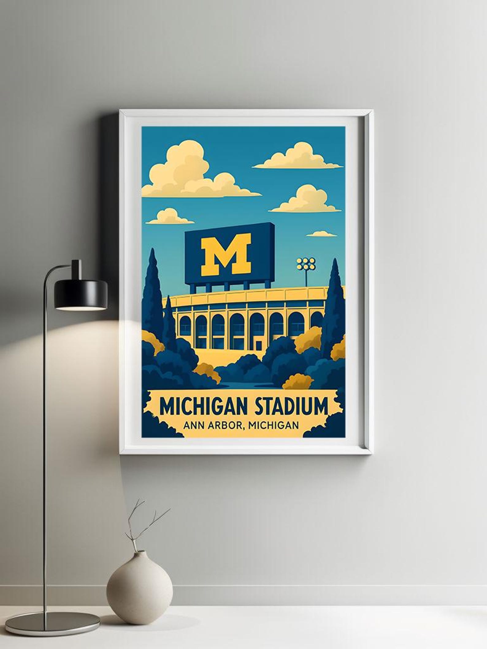 Michigan Stadium Digital Art Print | the Big House Ann Arbor | 13.25x20 ...