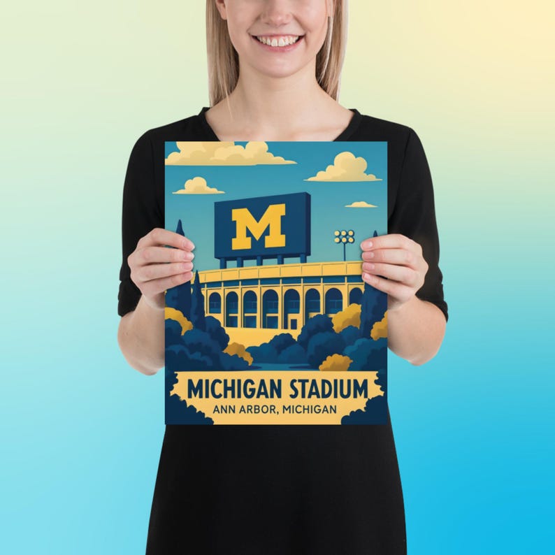 Michigan Stadium (the Big House) Poster Print - Etsy