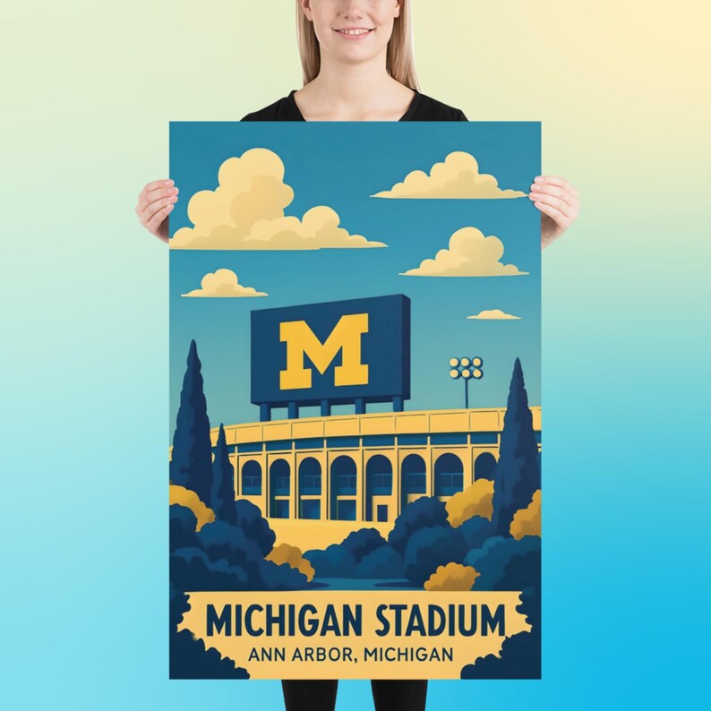 Michigan Stadium (the Big House) Poster Print - Etsy