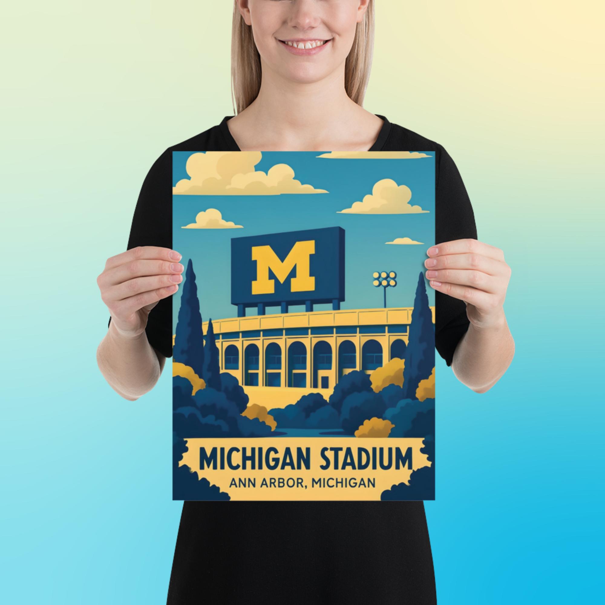 Michigan Stadium (the Big House) Poster Print - Etsy
