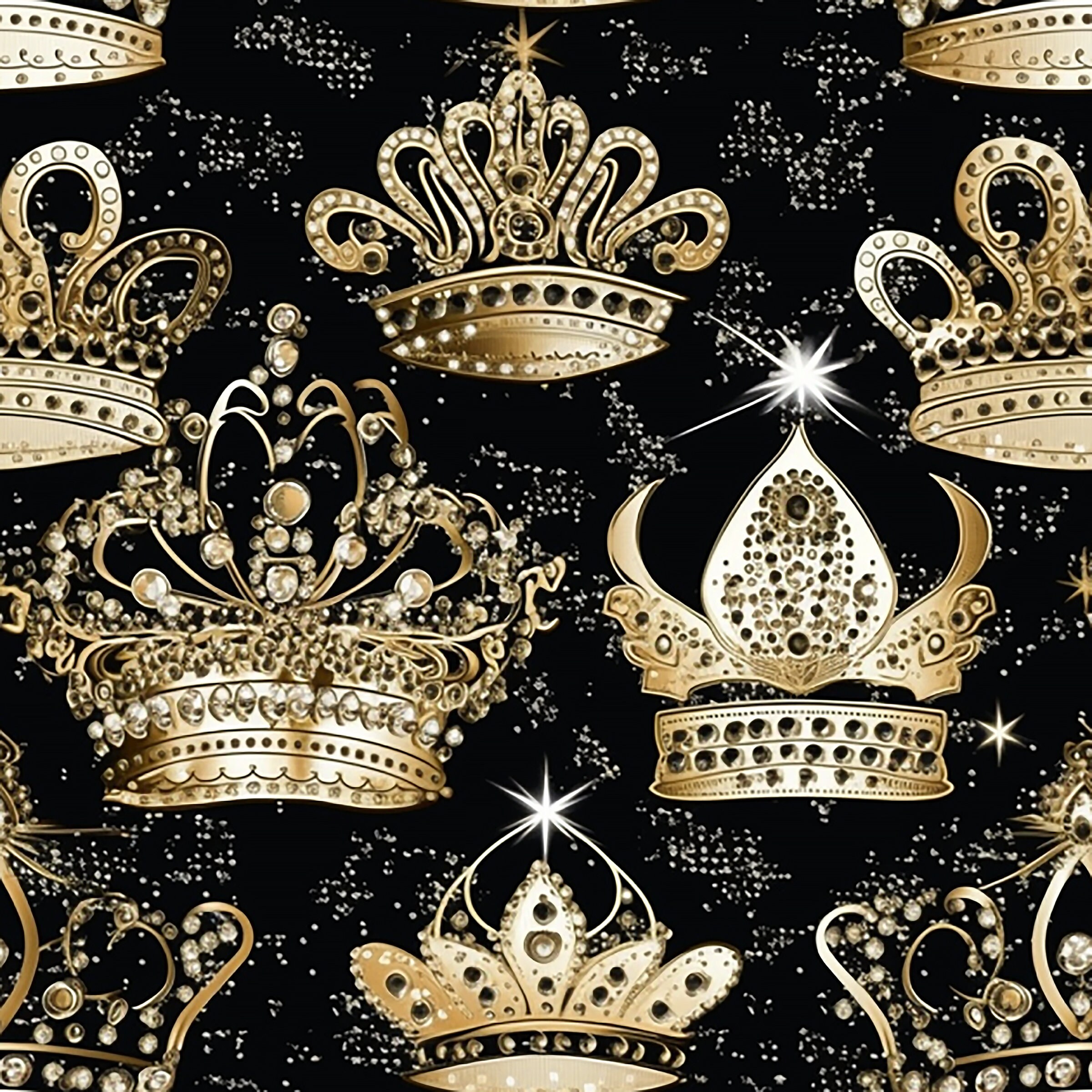 Crown Pattern Set of 2, Paper Seamless Download, Paper Craft INSTANT ...