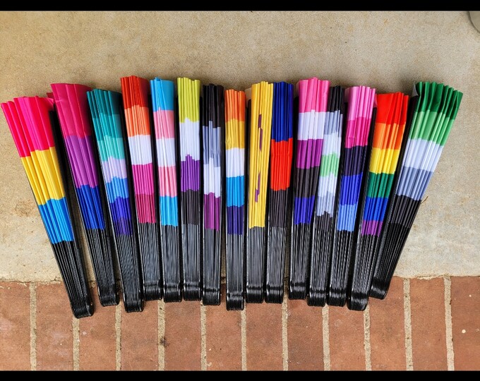 Big Pride Fans, Rainbow, Trans, Asexual, Aroace, Pan, Bi, Poly ...