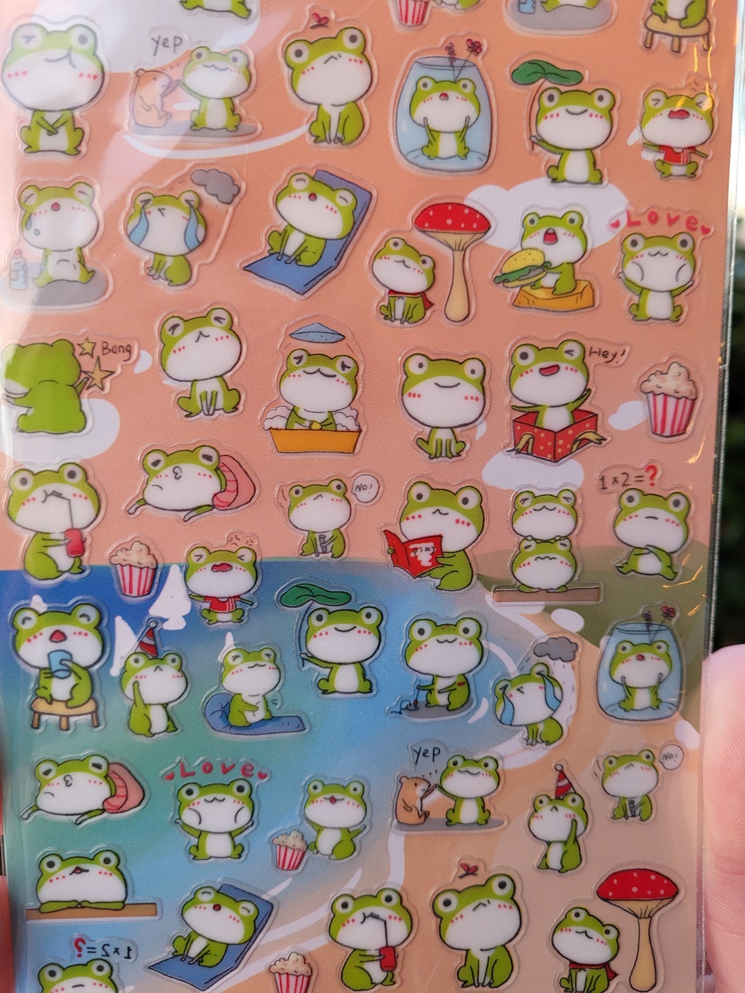 Japanese Frog Sticker Sheet, Japan, Kawaii, Cute, Stationary, Scrapbook ...