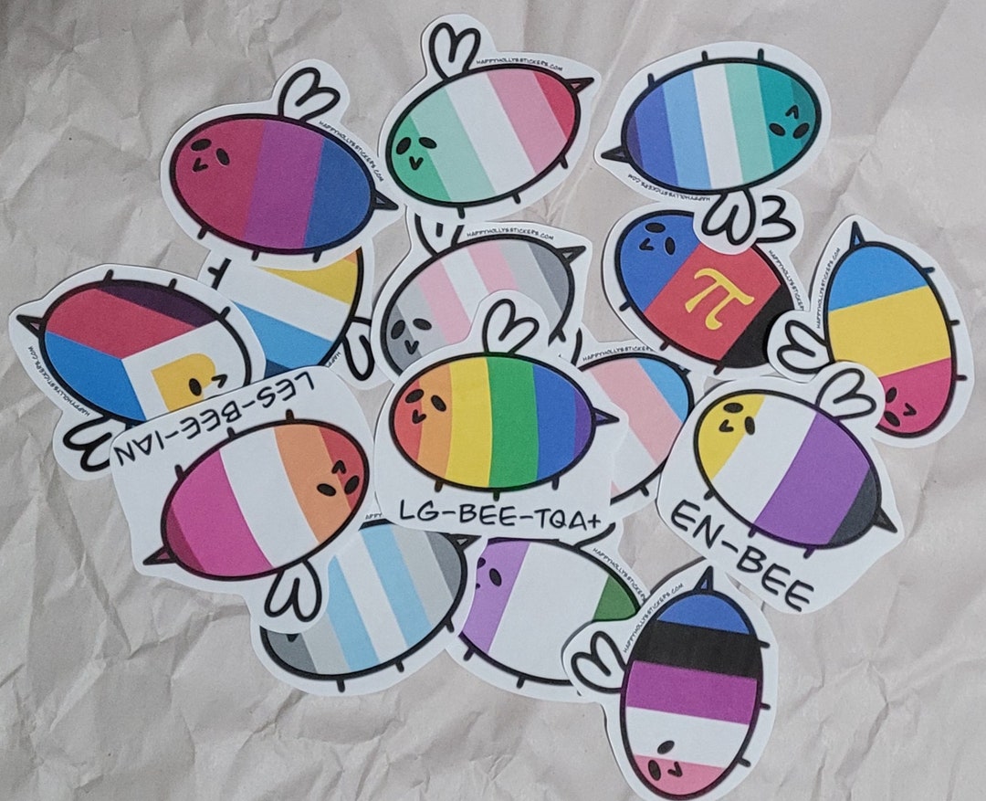 LG-BEE-TQA Stickers, Pride, Gay, Trans, Bi, Pan, Asexual, Aromantic ...