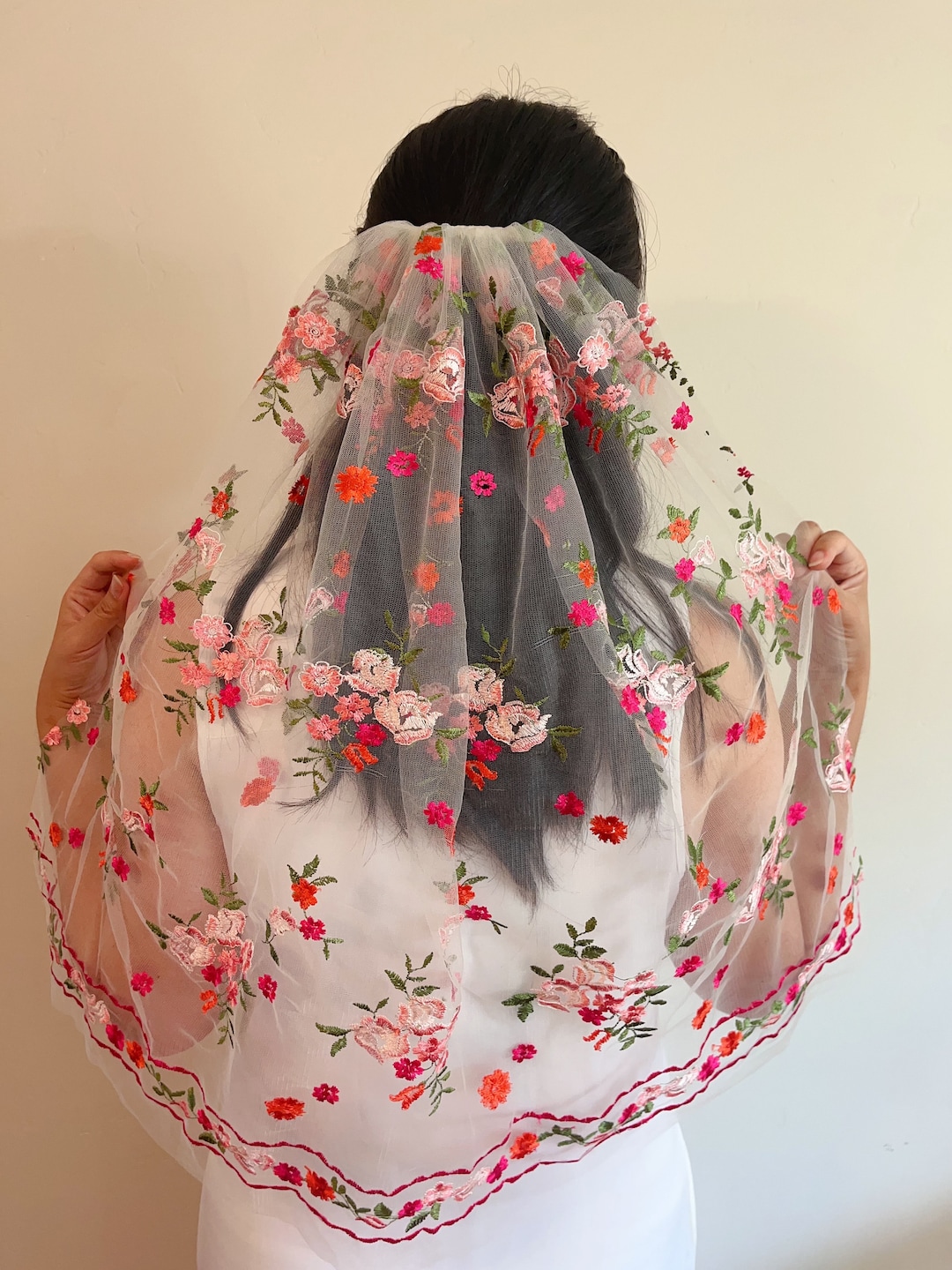 Wildflower Veil, Embroidered Flower Veil Floral Wedding Veil Unique ...