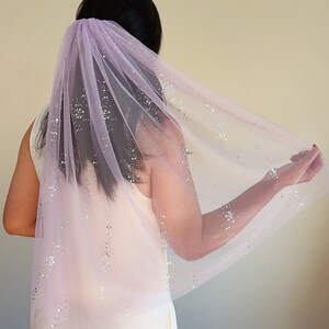 Shining Purple Confetti Veil, Shining Dots Wedding Veil, Unique Bridal ...