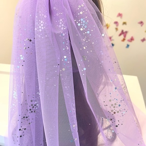 Shining Purple Confetti Veil, Shining Dots Wedding Veil, Unique Bridal ...