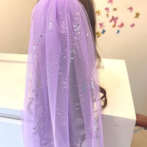 Shining Purple Confetti Veil, Shining Dots Wedding Veil, Unique Bridal ...