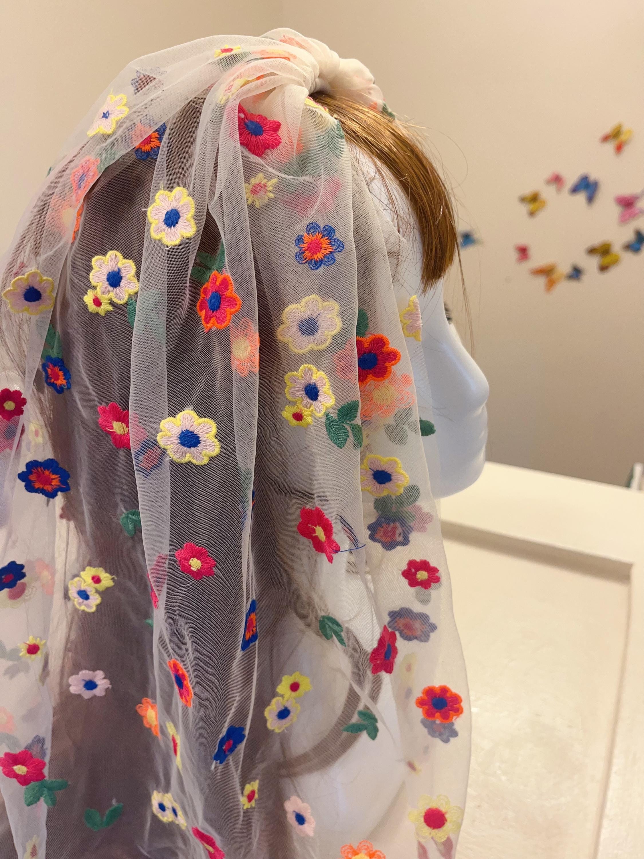 Wildflower Veil, Embroidered Flower Veil Floral Wedding Veil Unique ...