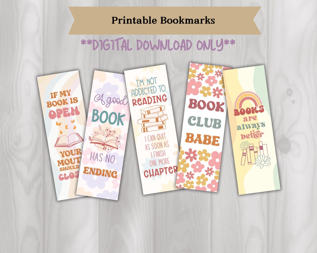 Printable Bookmarks - Groovy Retro - Etsy