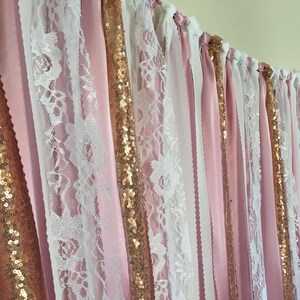 Rose Gold Pink Decor Sequin Wedding Backdrop Fabric Backdrop - Etsy