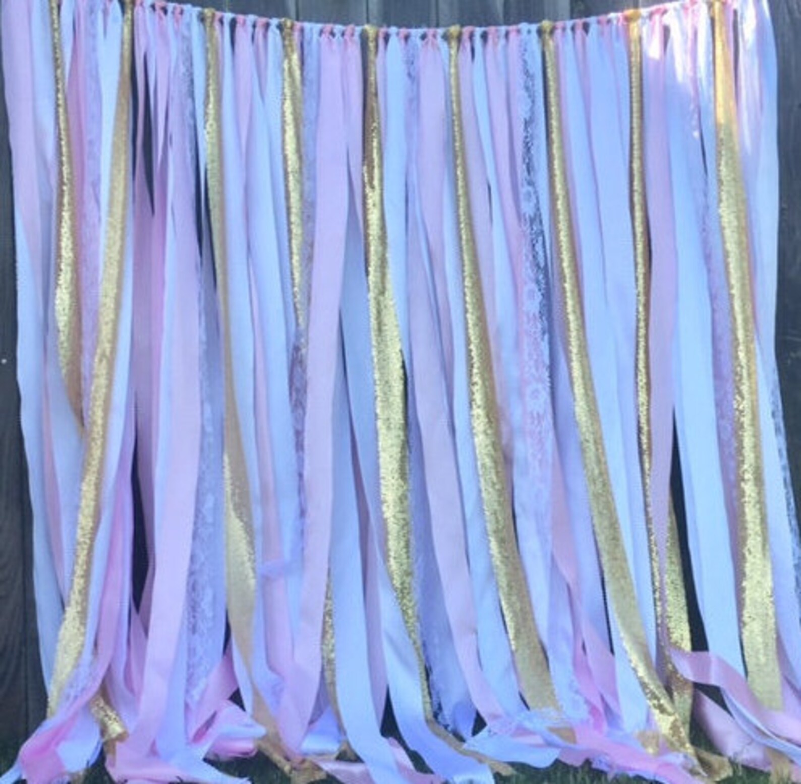 Pink & Gold Sequin Wedding Fabric Garland Birthday Backdrop - Etsy