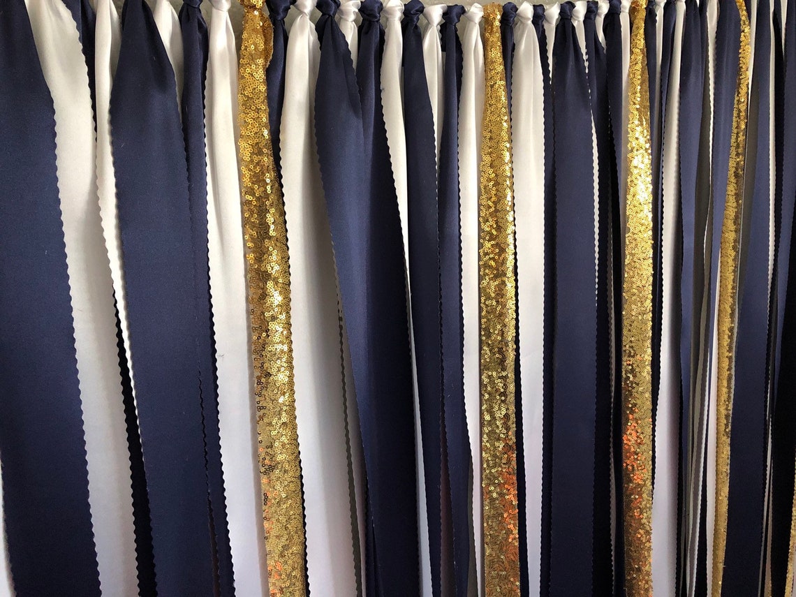 Graduation Navy Gold Wedding Decor Nautical Photo Backdrop - Etsy