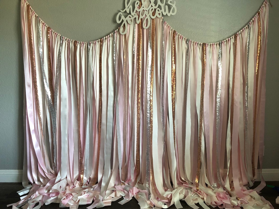 Ribbon Backdrop Ceremony Backdrop Cake Table Backdrop Photo | Etsy