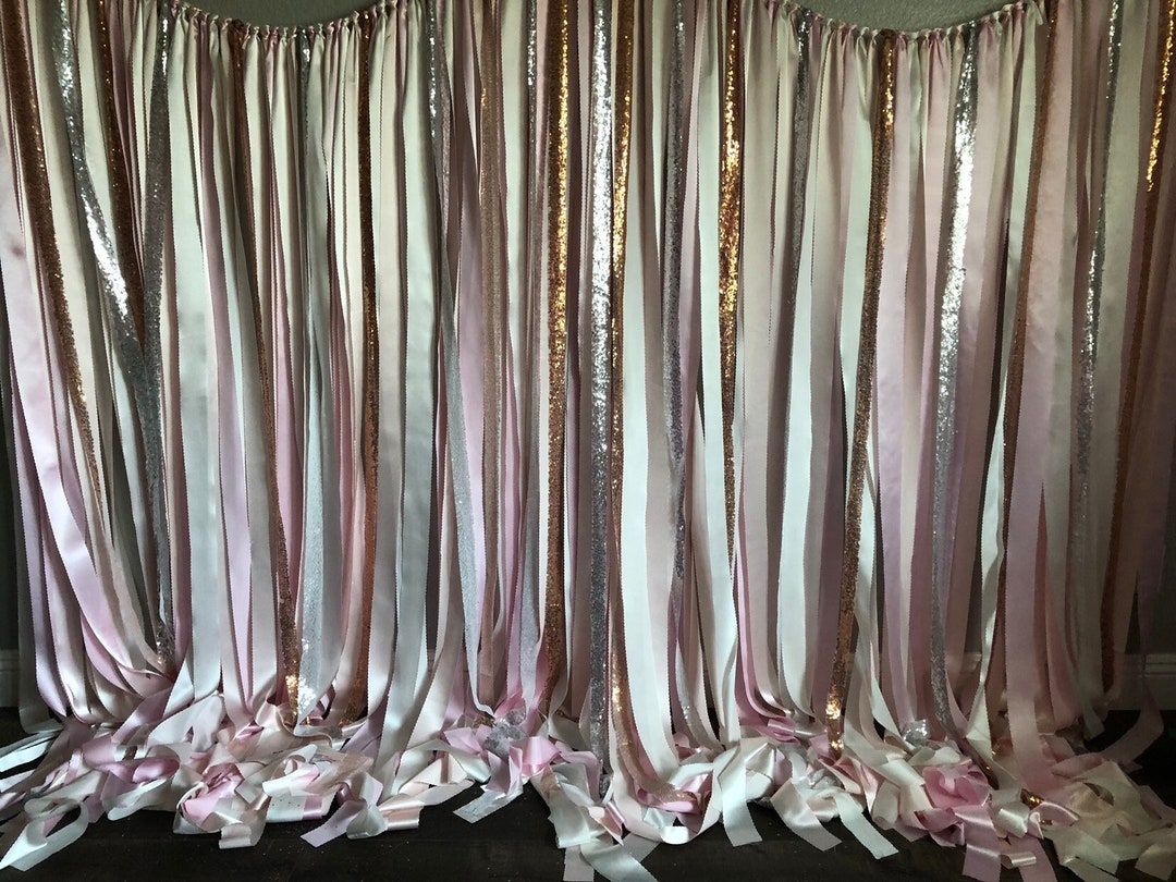 Ribbon Backdrop, Ceremony Backdrop, Cake Table Backdrop, Photo Booth ...