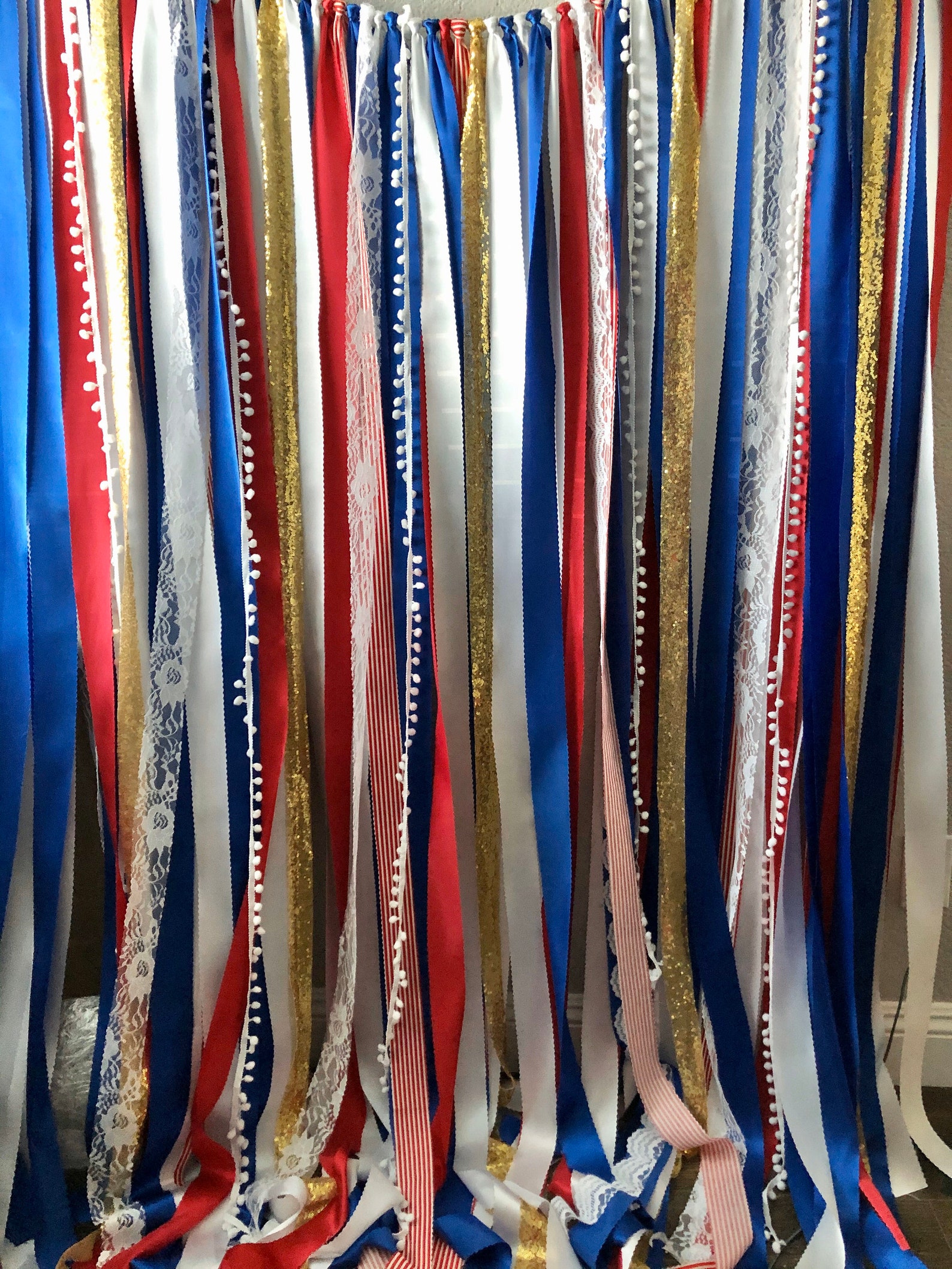 Red White and Blue Photo backdrop photo booth for nautical | Etsy