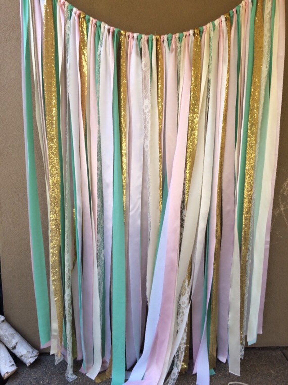 Pink & Mint Gold Fabric Backdrop Photo Booth Prop Bridal | Etsy