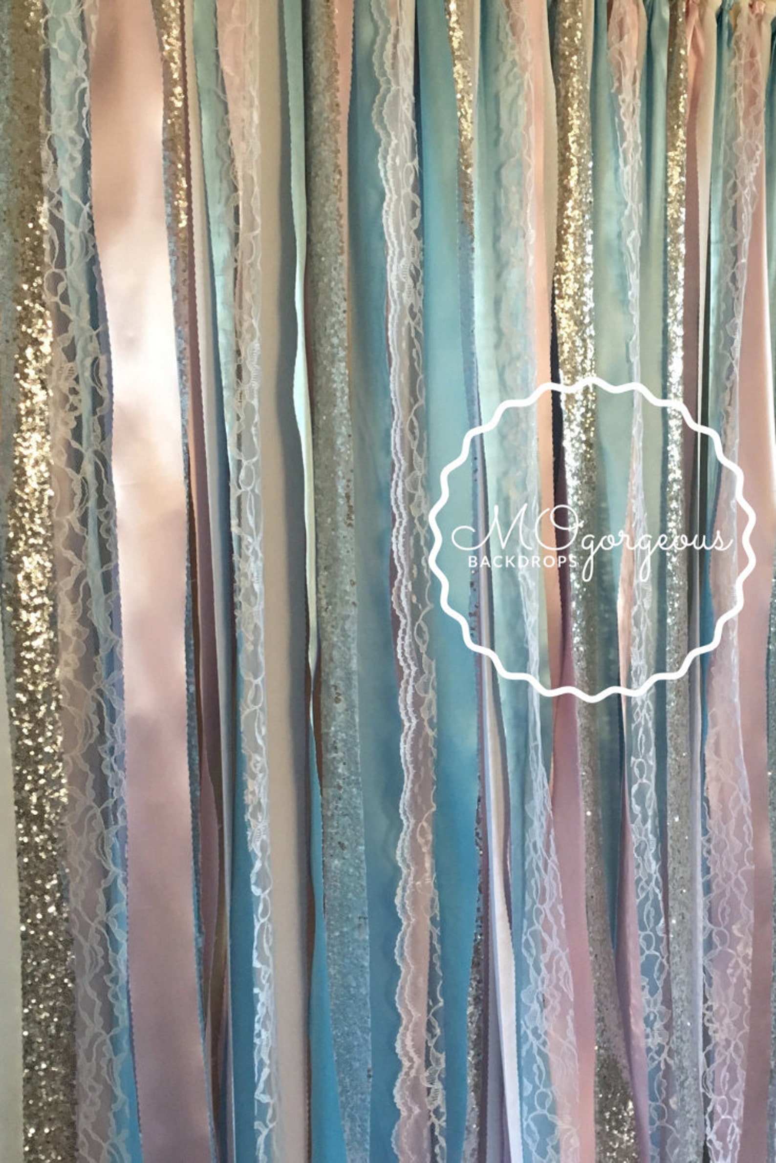 Gender Reveal Backdrop Lashes or Stashes Baby Blue and Pink - Etsy