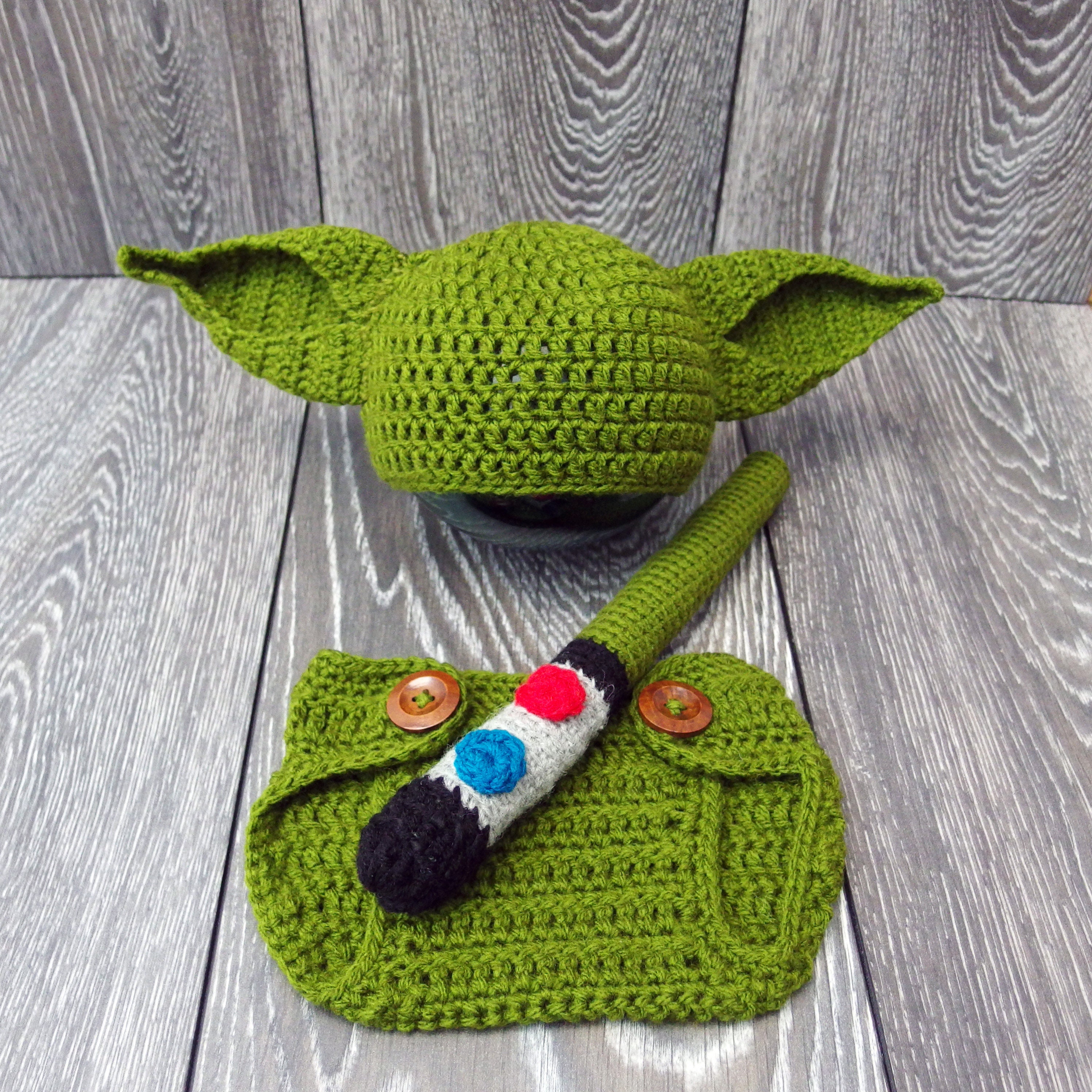 Toys Star Wars inspired hat Crochet baby Yoda photo Halloween costume ...
