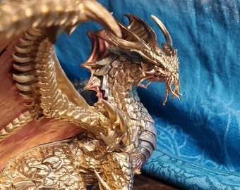 Gold Dragon Miniature - Etsy