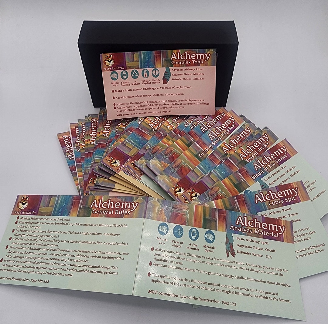 Alchemy - Mummy the Resurrection - LARP Reference Cards for OWBN - Etsy