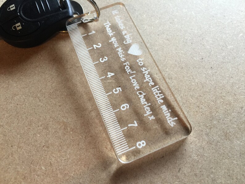 Unique Teacher Gift Personalised Ruler Keyring End of Term - Etsy
