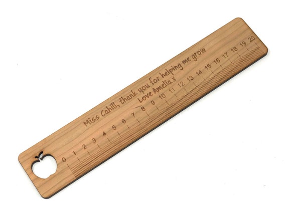 Personalised Teacher Ruler Wooden Laser Engraved Thank You | Etsy UK
