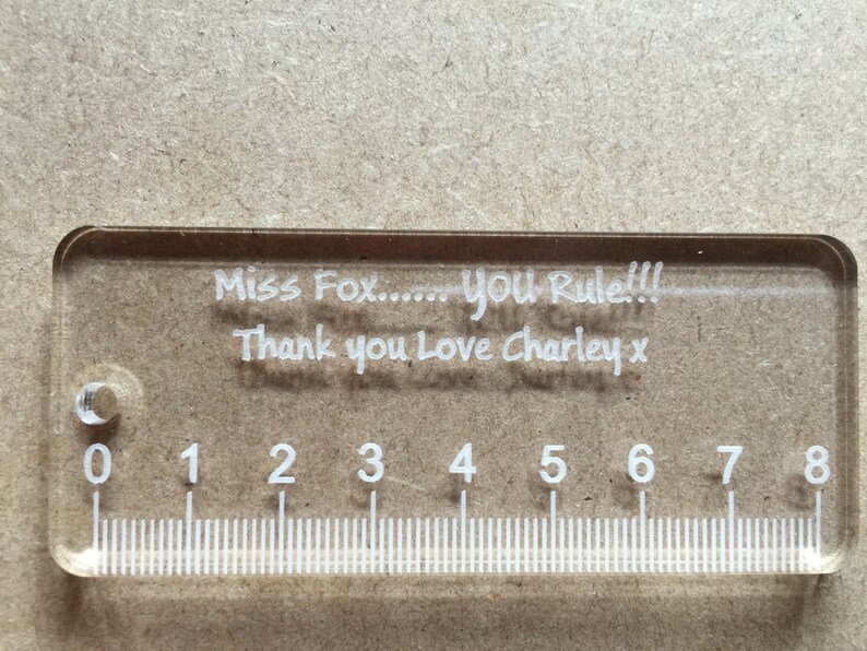 Unique Teacher Gift Personalised Ruler Keyring End of Term | Etsy