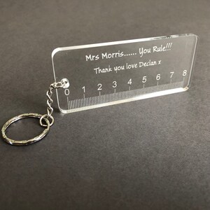Unique Teacher Gift Personalised Ruler Keyring End of Term - Etsy