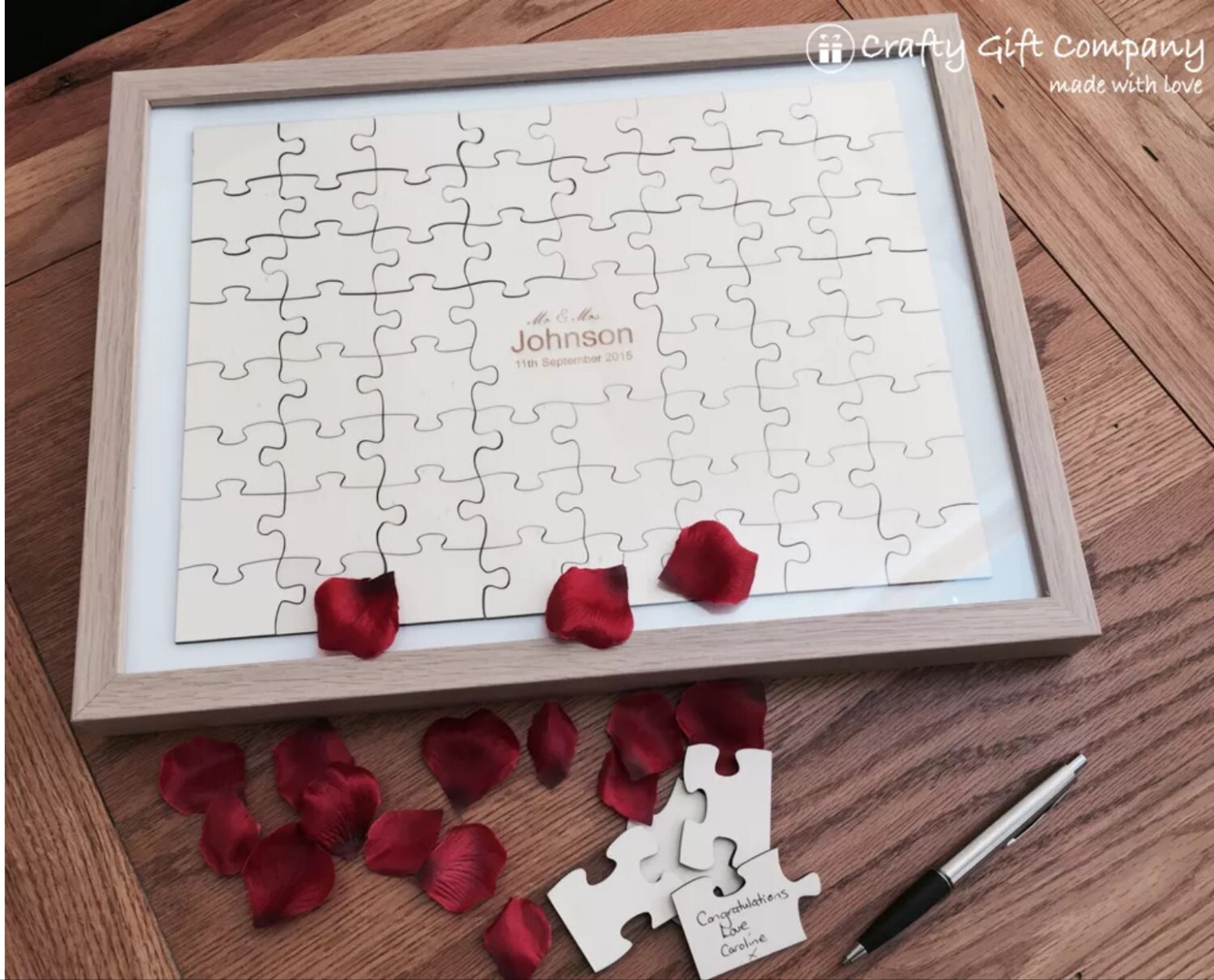 Personalised 92pcs Wedding Jigsaw Puzzle Guest Book Wood Free - Etsy