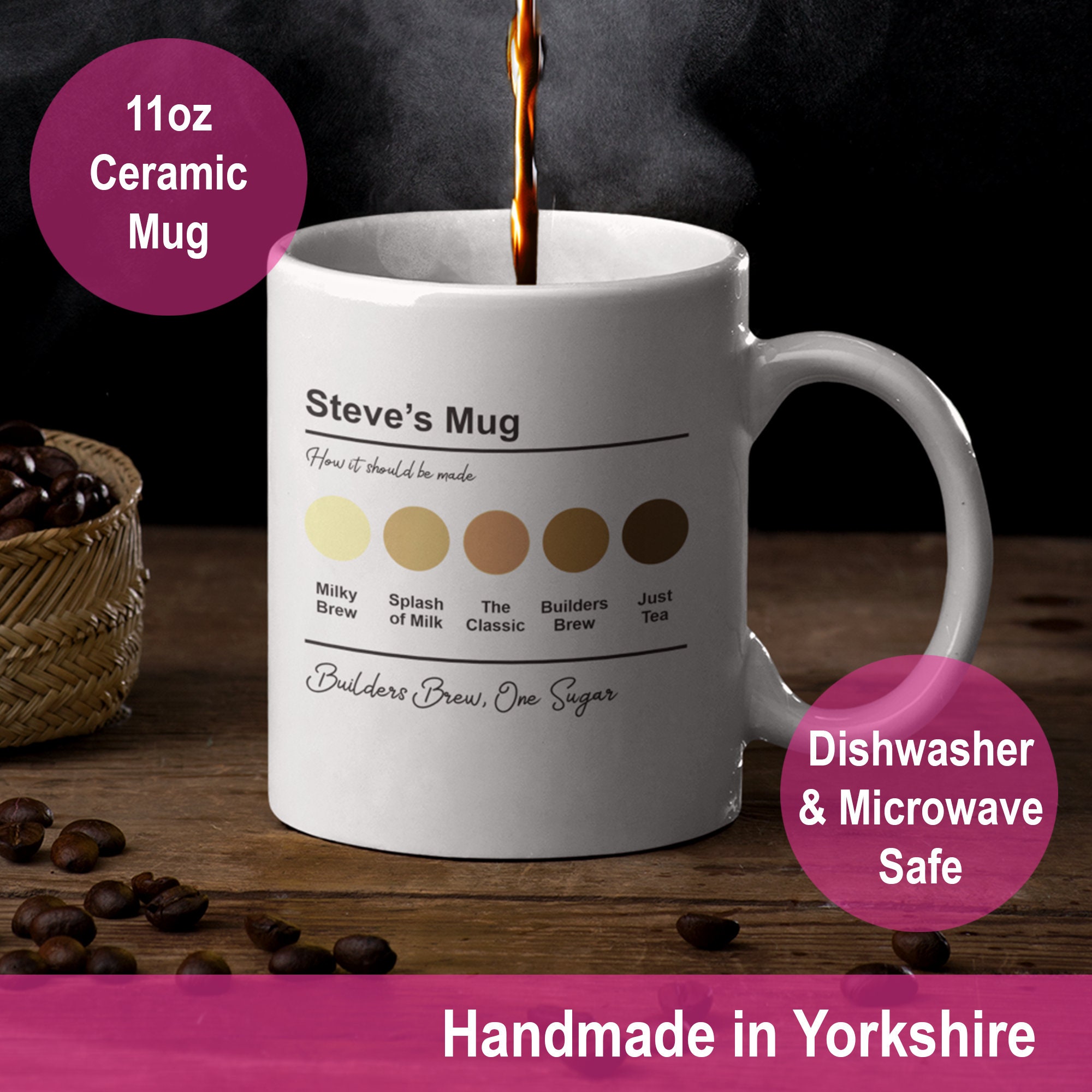 Tea Colour Chart Mug Personalised Office Colleague Friend - Etsy UK