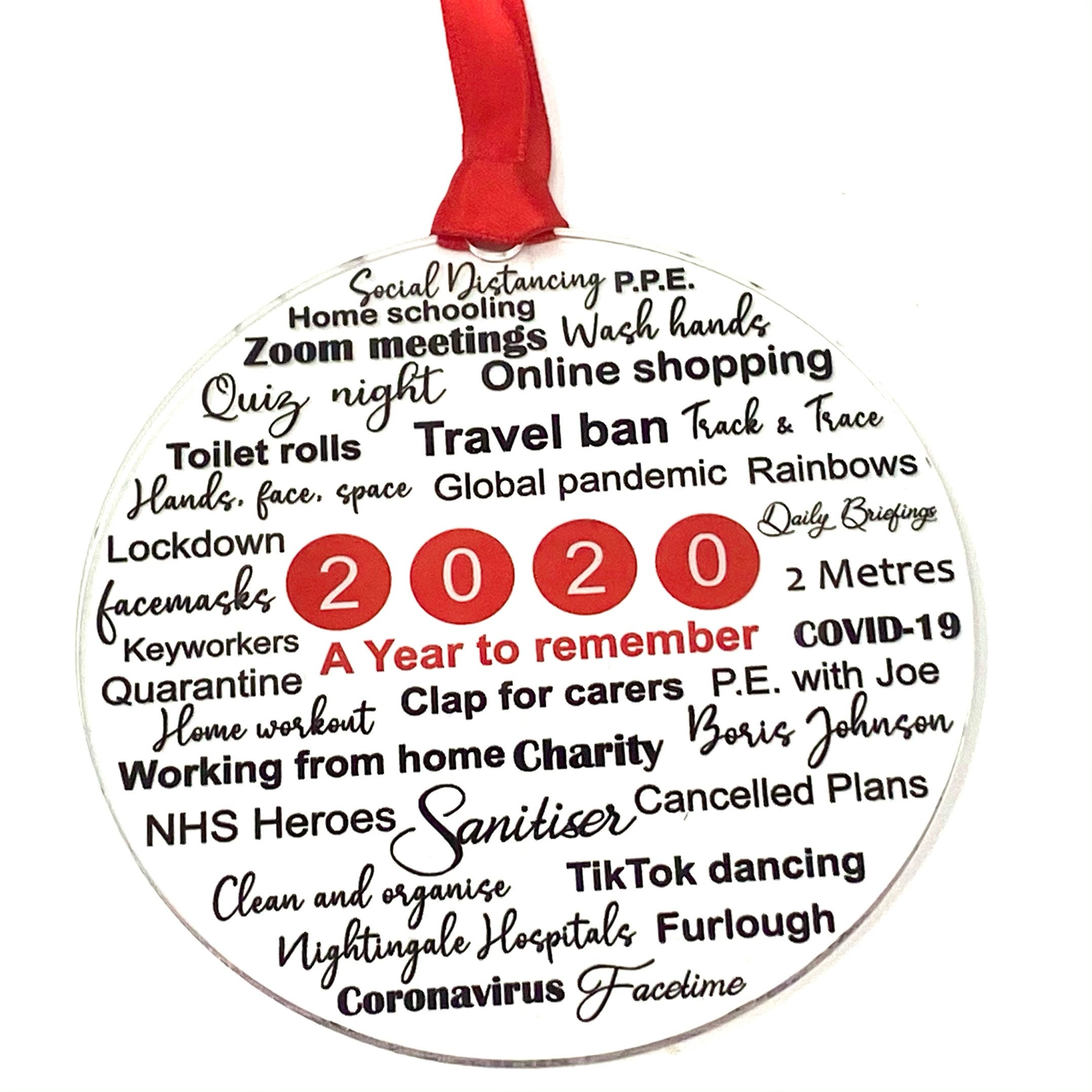 Lockdown 2020 Christmas Tree Decoration Ornament Bauble Traditional ...