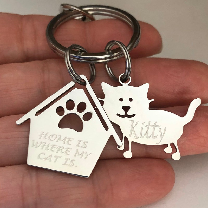 Cat Key Chain - Etsy