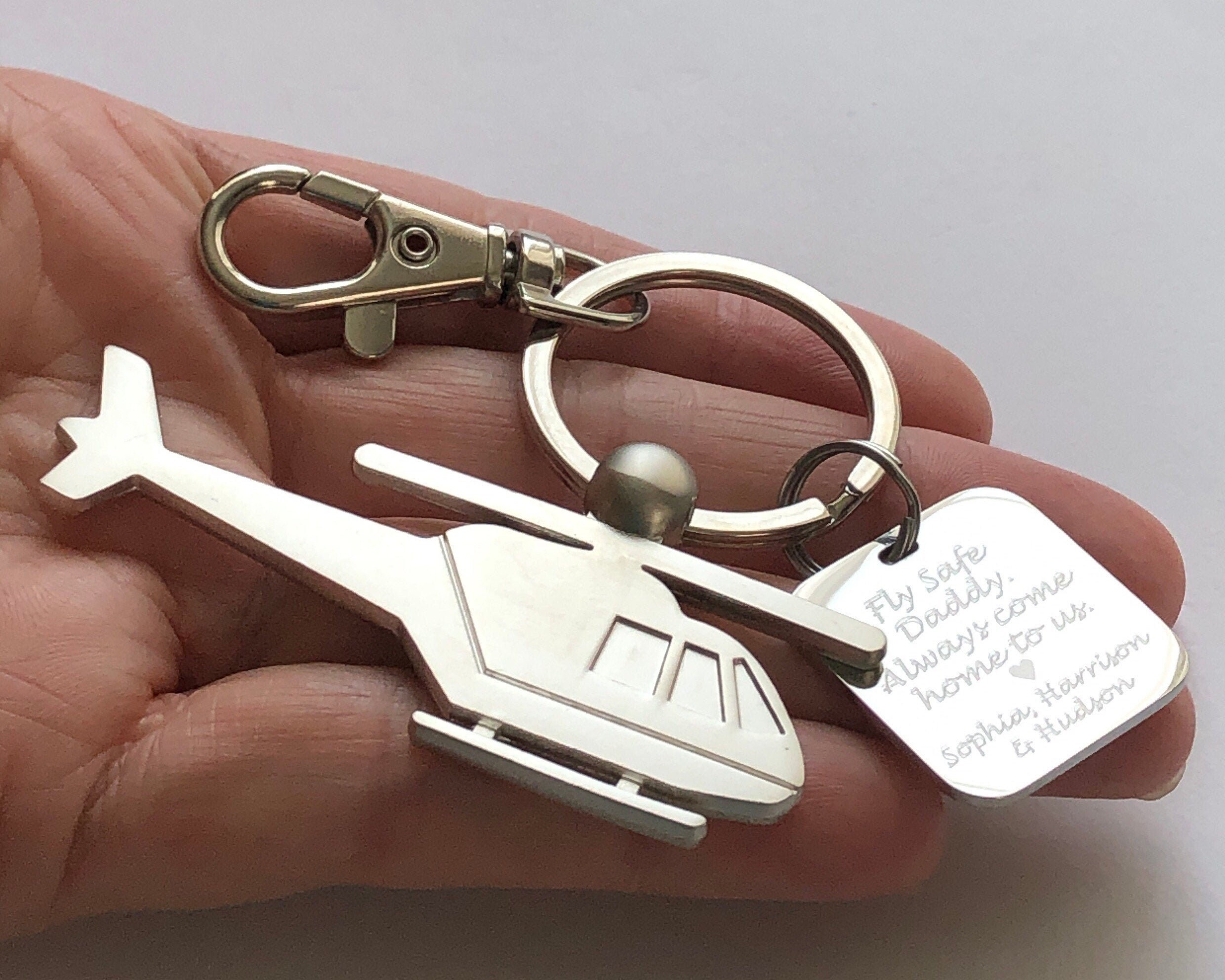 Personalized Helicopter Keychain: Fly Safe Pilot Gift - Etsy