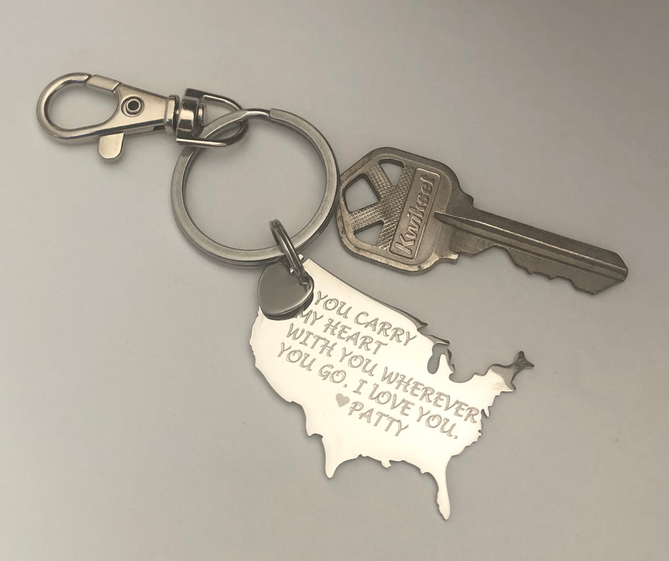 USA Map Key Chain-personalized United States Map Keychain-gift - Etsy