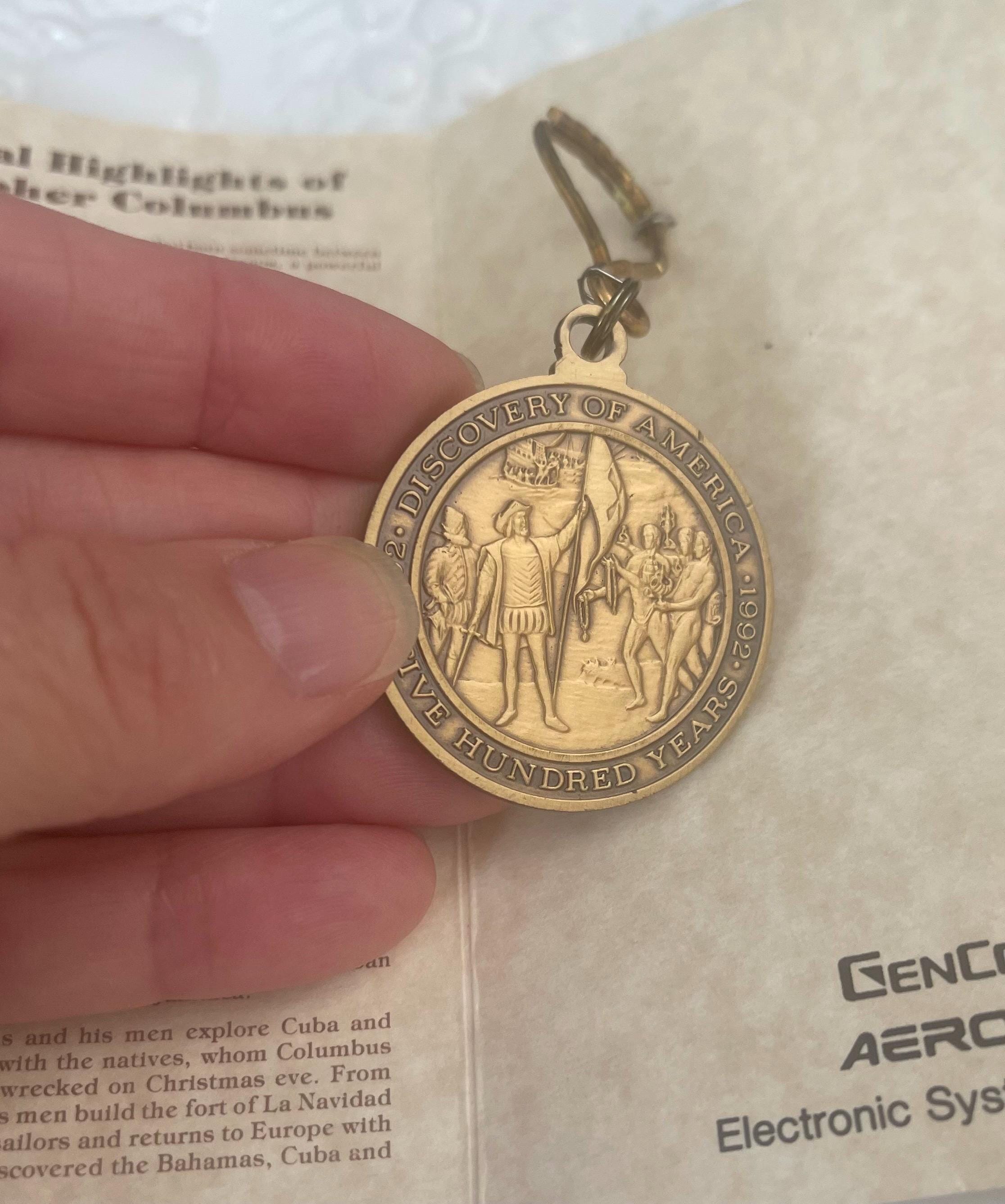 Vintage Christopher Columbus Keychain: 1492-1992 Anniversary, Aerojet ...