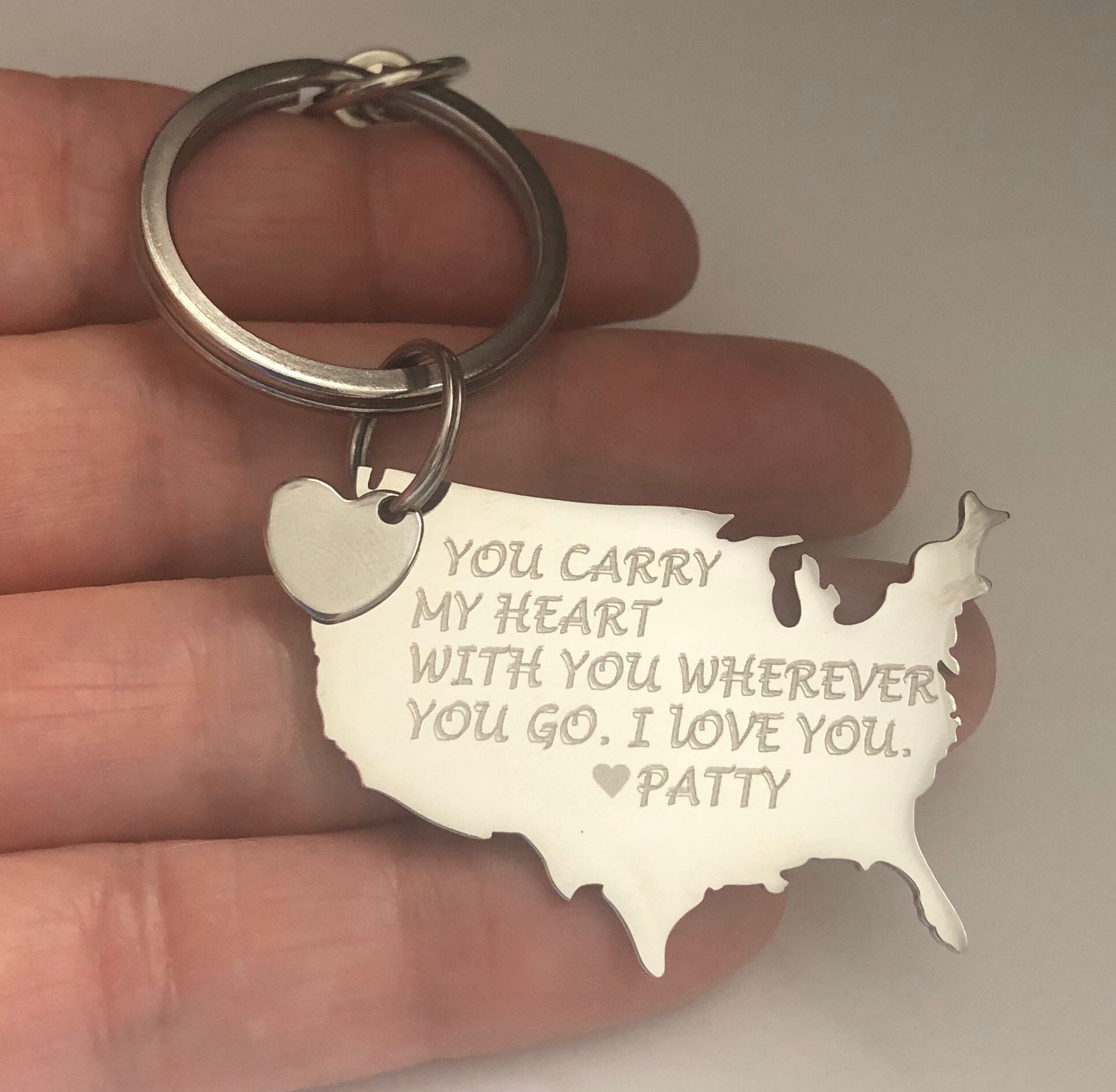 USA Map Key Chain-personalized United States Map Keychain-gift - Etsy