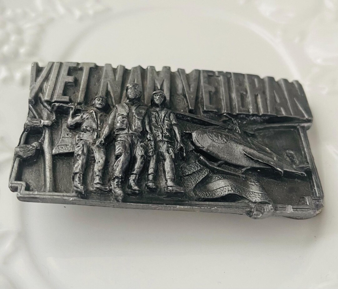 Vintage 1983 Vietnam Veteran Belt Buckle - Bergamot Brass Works - Etsy