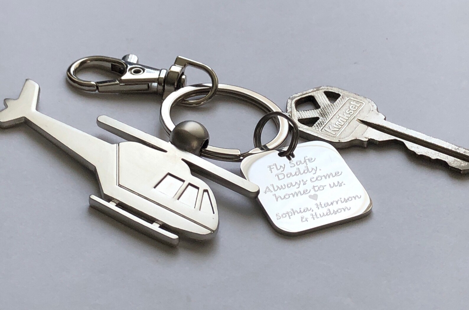 Fly Safe Key Chain W/ Helicopter Always Come Home to Me | Etsy