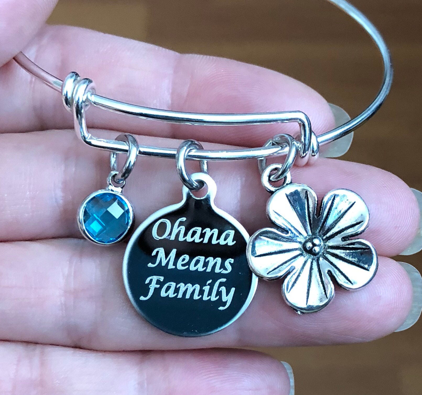 Ohana bracelet with birthstone-ohana means family | Etsy
