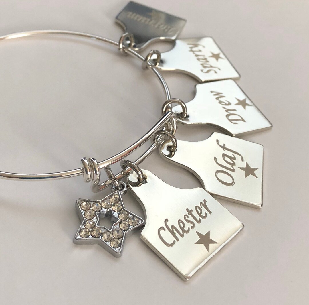 Personalized Cattle Tag Bracelet: Engraved Name, Stainless Steel Charm ...
