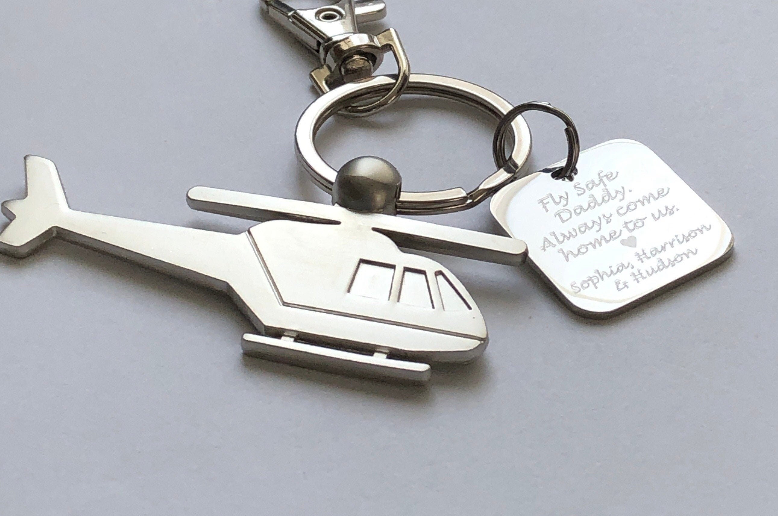 Fly Safe Key Chain W/ Helicopter Always Come Home to Me | Etsy