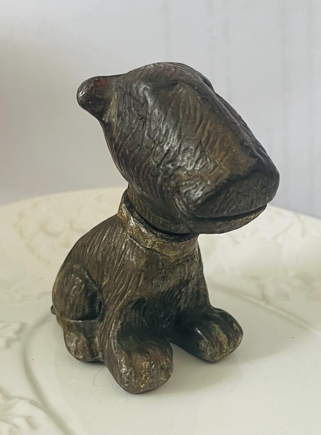 Antique 1920s Snuggle Pups Metal Toy Dog: Dumbbell Jr, Greenduck Co. - Etsy