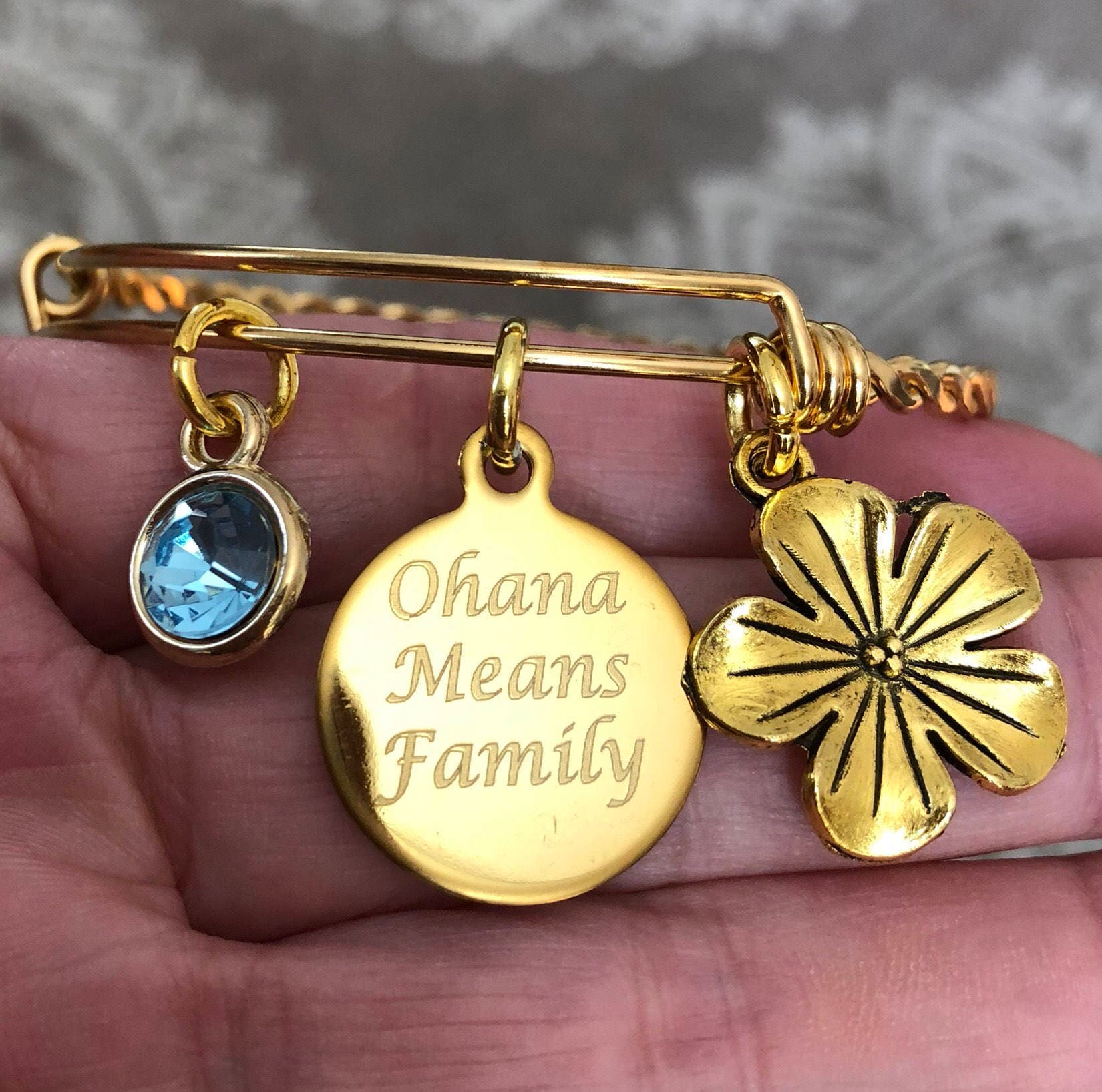 Ohana bracelet with birthstone-ohana means family | Etsy