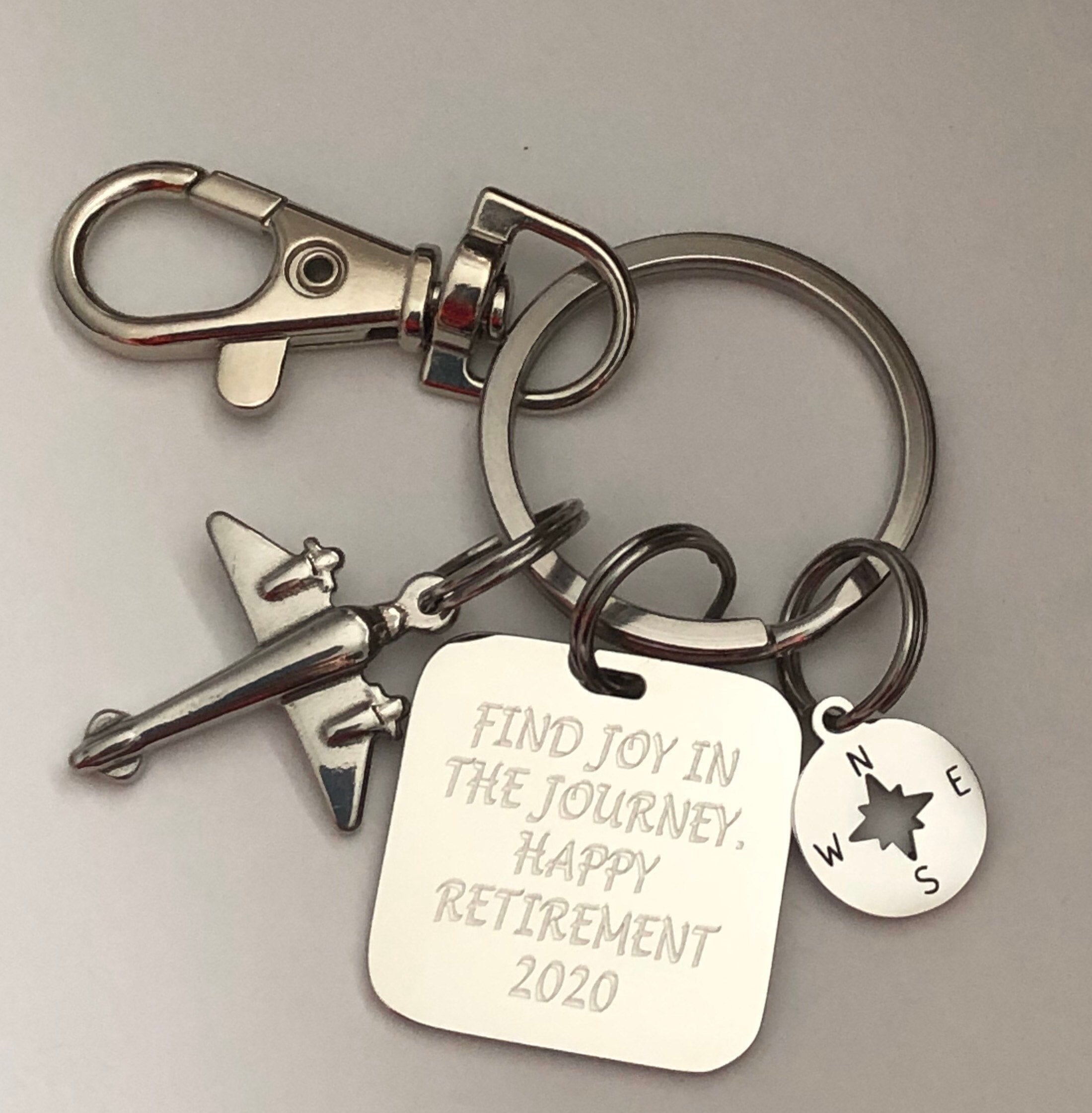 Retirement Keychain-travel Key Chain-personalized Key Chain-compass ...